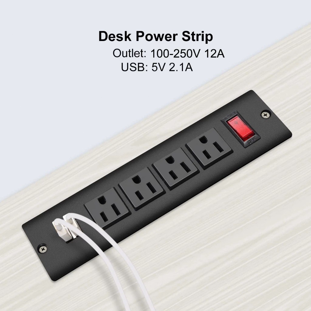 Embedded Socket Desk Extension Cord With USB Type C 4 Outlets 2 Meters ...