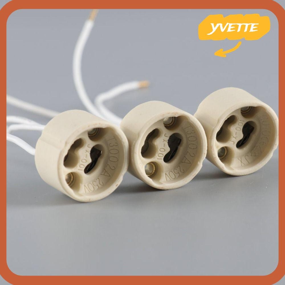 YVE 10PCS Lamp Holder, Socket Silicone Lead Light Base, Halogen Leds ...