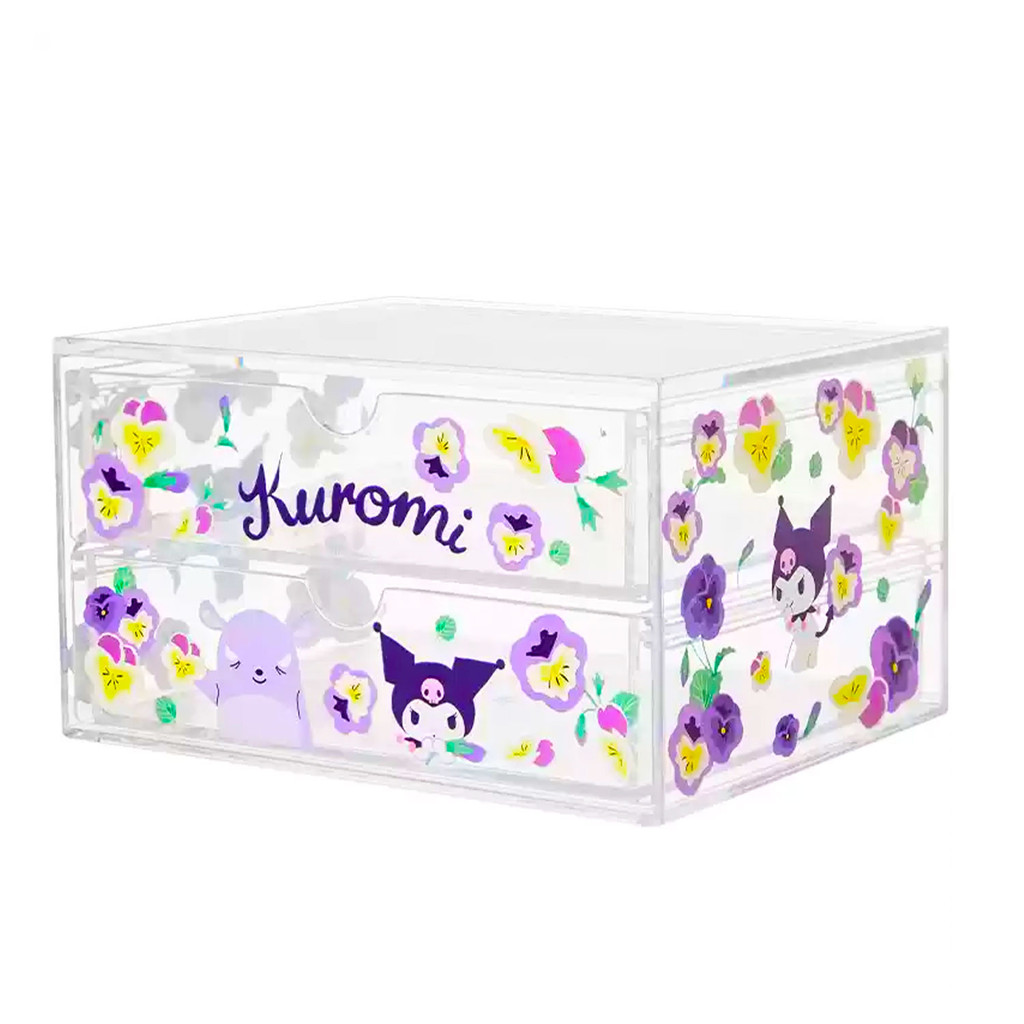 MINISO Sanrio characters Flower Fete 2-Drawer Makeup Organizer (Kuromi ...