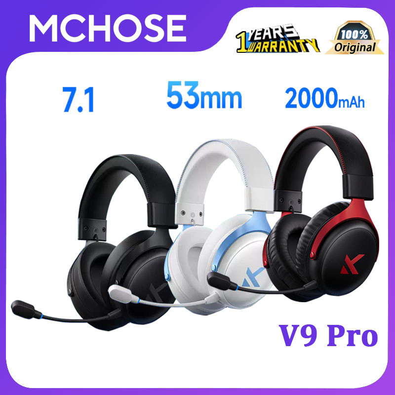 MCHOSE V9 Pro Wireless Three Mode Game Video Game Headset, 360 ° Noise Reduction Microphone, Low ...