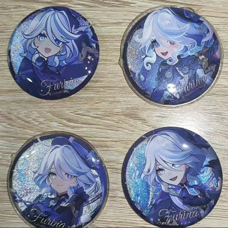 4Pcs/Lot Anime Game Genshin Impact Cosplay Reflective Badges Focalors ...