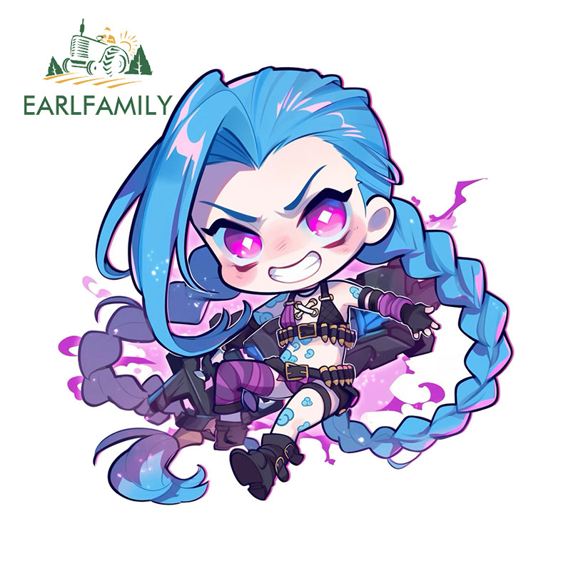 EARLFAMILY League of Legends Jinx Chibi Car Stickers Personality Cute ...