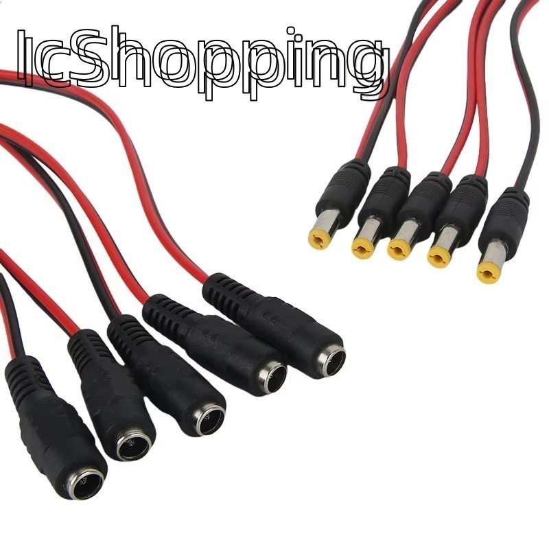 5.5x2.1 mm Male Female Plug 12V DC Power Pigtail Cable Jack for CCTV ...