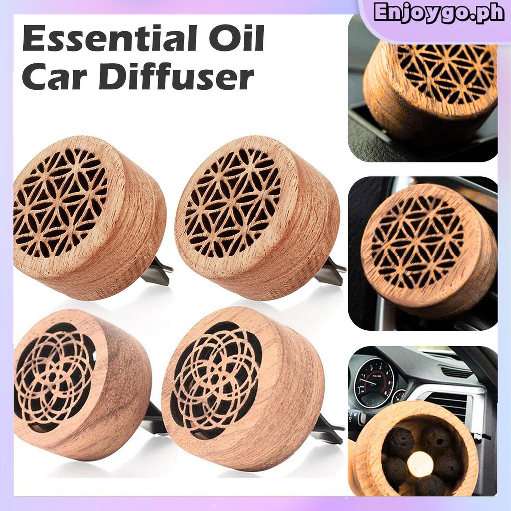2Pcs Car Essential Oil Diffuser Wood Car Aromatherapy Diffuser with ...
