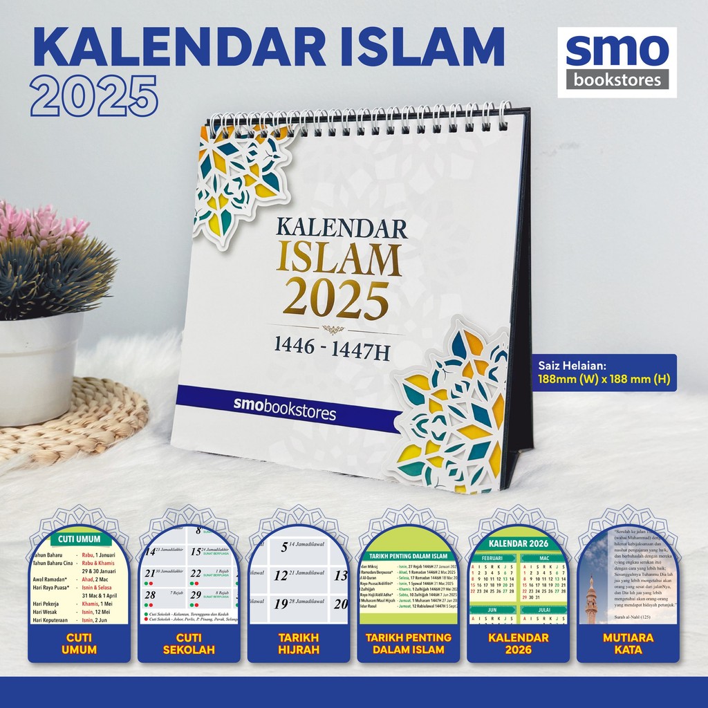 2025 KALENDAR MEJA ISLAM ( TABLE CALENDAR ISLAMIC 2025) | Shopee ...