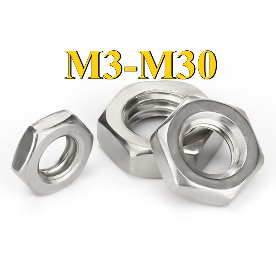 DIN439 Metric SS316 Thin Hex Nut，Low Height Hex Nut，M3/M4/M5/M6-M30 ...