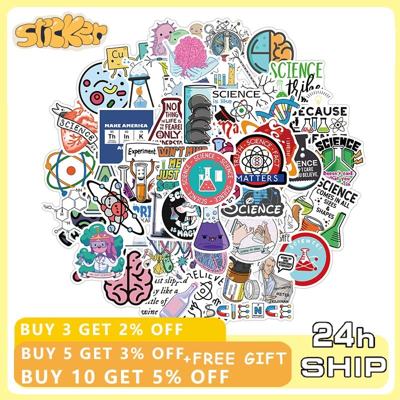 50PCS Chemical Laboratory Physics Graffiti Stickers DIY Notebook Pencil ...