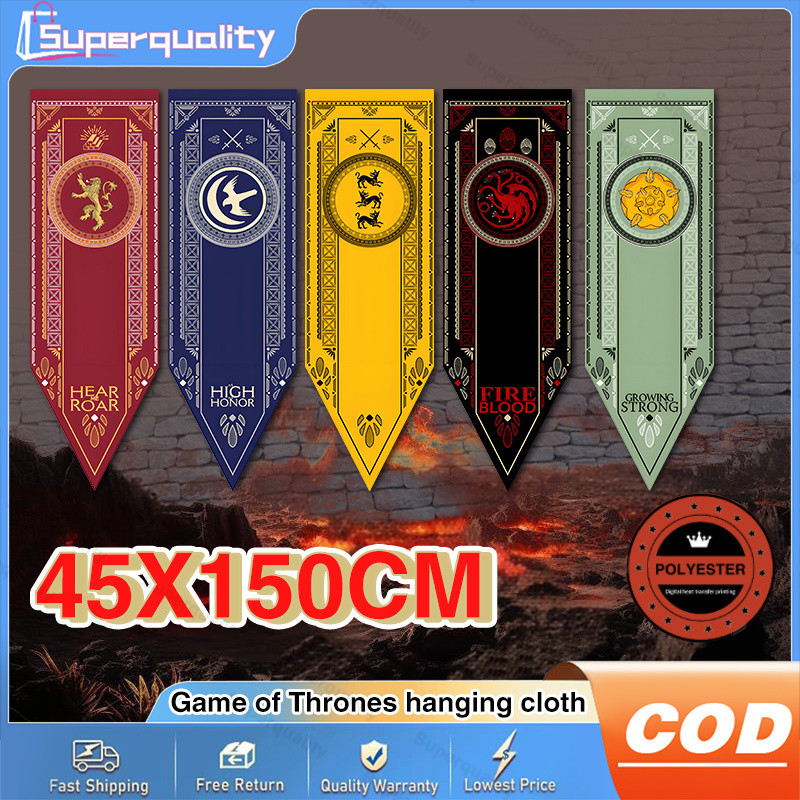 Game of Thrones House Stark Targaryen Banner Wall Hanging Flag Wall ...