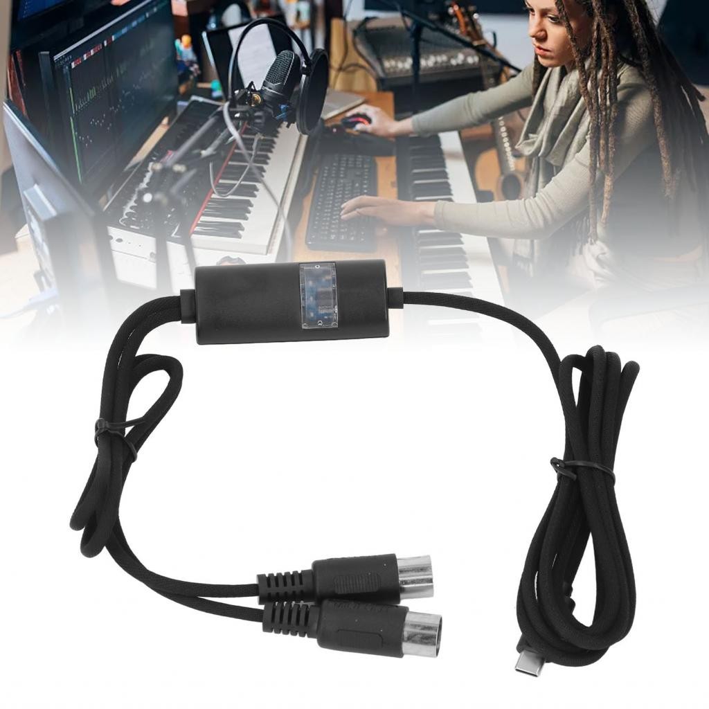 Nearbeauty Type C to MIDI Interface Cable Adapter Converter Support 16 Input Channels and Music ...