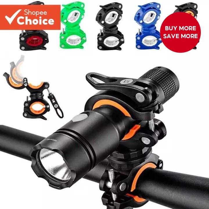 ESLNF 360°Rotation Cycling Clip Clamp Flashlight Mount Holder Universal ...