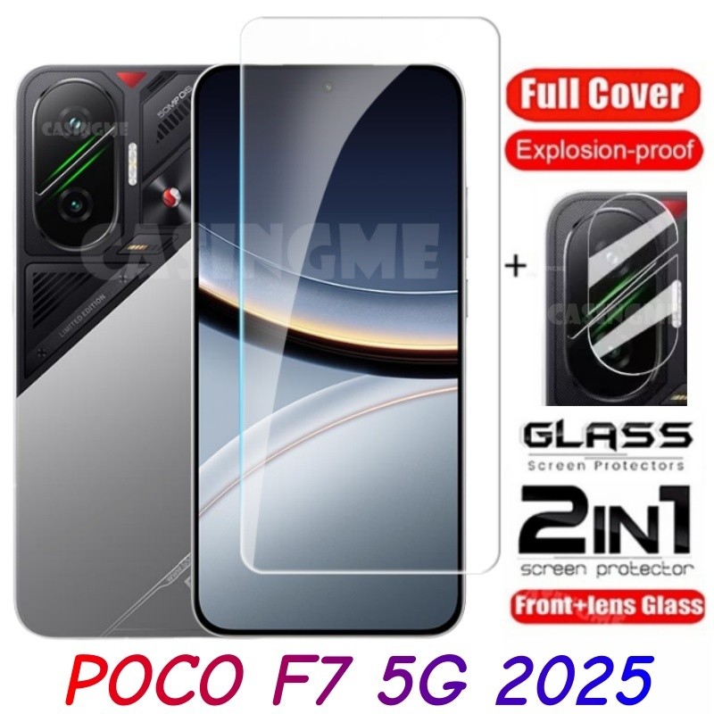 For POCO F7 5G 2025 Film 2 in 1 Screen Protector Full Cover Tempered ...