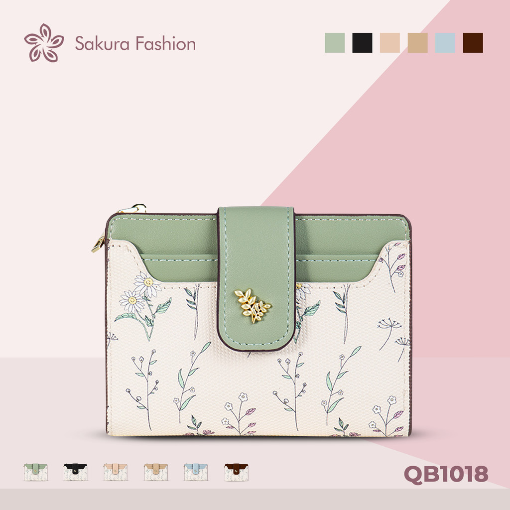 Sakurafashion Woman Elegant Leather Wallet Students Floral Card Holder ...