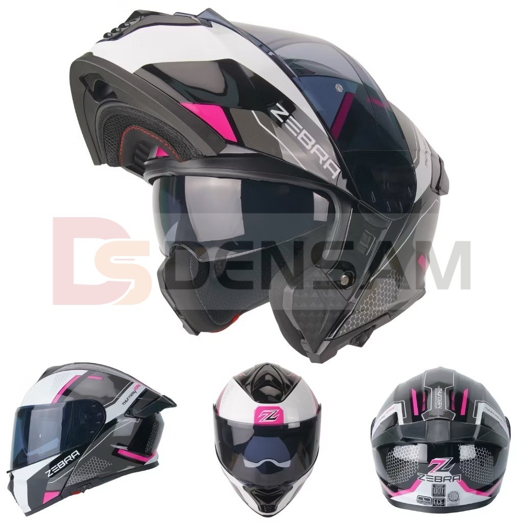 Densam Zebra A113 Ritzy #3 W/D Honey Comb Modula Helmet Full Face ...