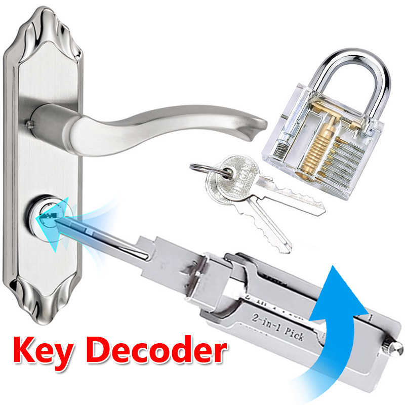 2-in-1 Key Pick & Decoder Tool Unlocking Lock Pick Set O-ring Pickup ...