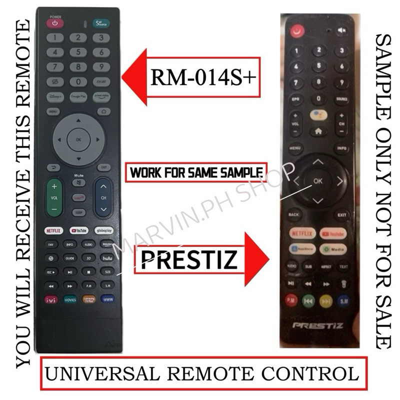 Ready to use Remote Control for PRESTIZ 100% Work Universal remote ...