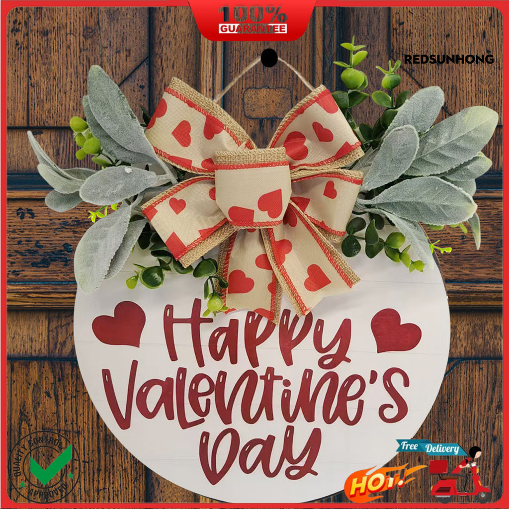 COD→ Valentine's Day Door Sign Wooden Happy Valentine Day Sign Hanging ...