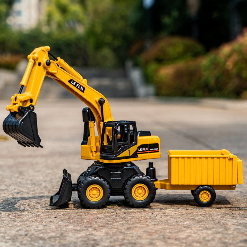 Children's Inertial Engineering Vehicle Excavator Toy Push Excavator ...
