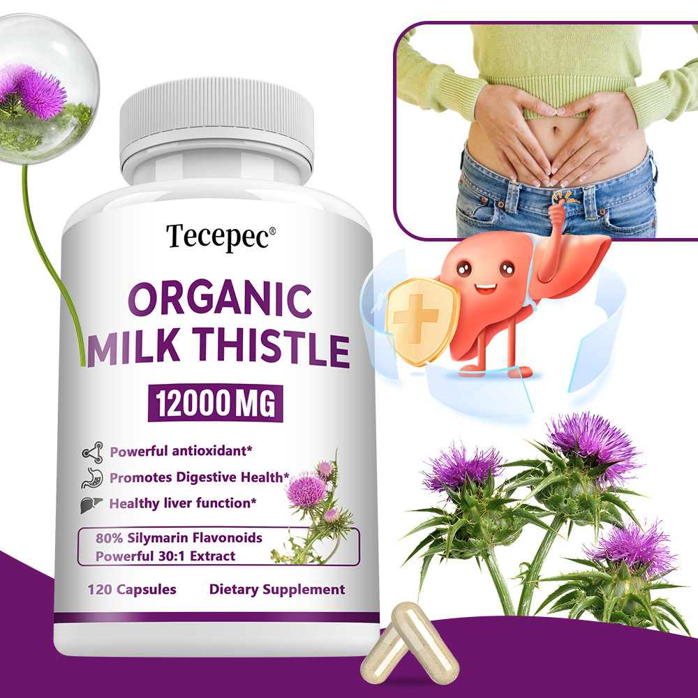 Tecepec ORGANIC MILK THISTLE Supplement, Supports Healthy Liver ...