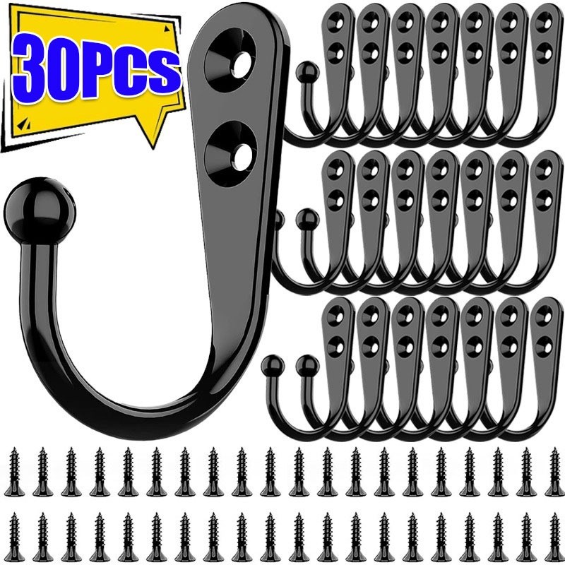 5/10/20/30Pcs Double-hole Wall Hook / Multi-Purpose Hook with Screws ...