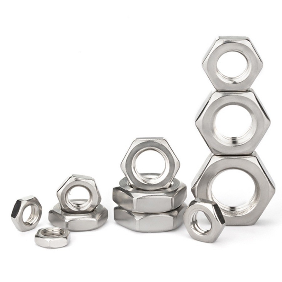 [RL] M2-M30 Jam Nut 304 Stainless Steel Thin Hex Nuts M3 M4 M5 M6 M8 ...