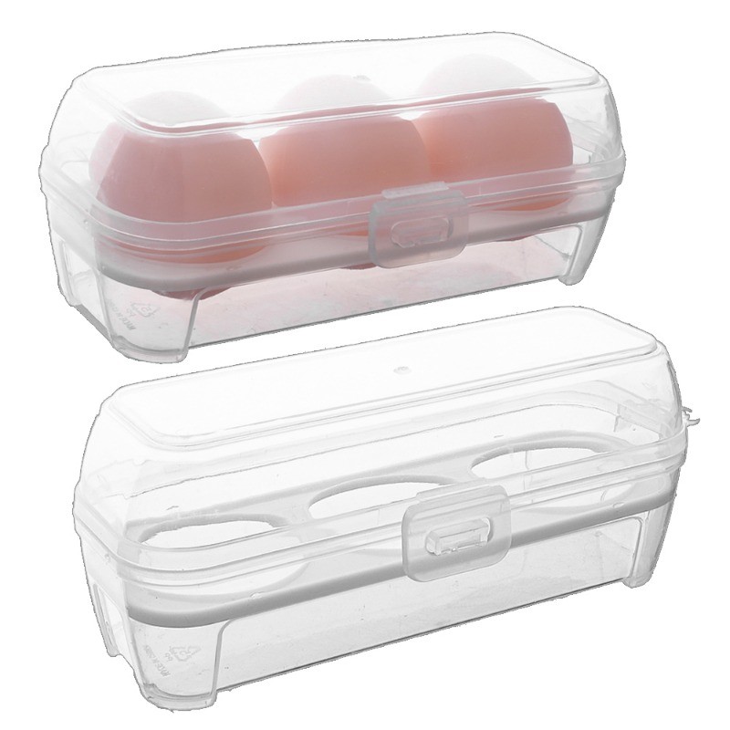 3/4 Grids Transparent Egg Storage Holder - Kitchen Container Case ...