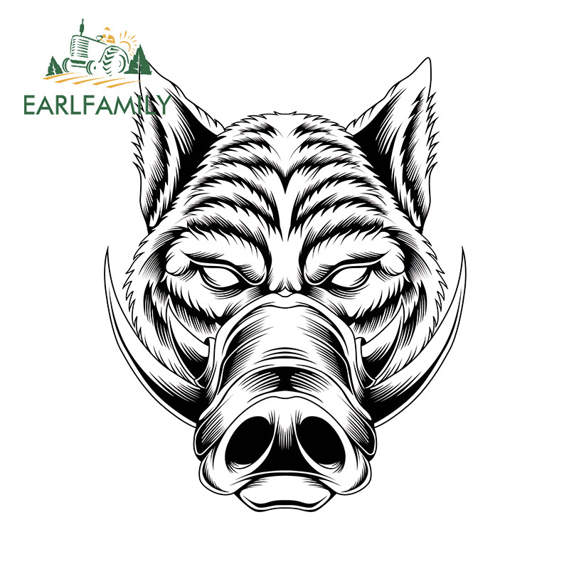 EARLFAMILY Wild Boar Car Stickers Refrigerator Windows Vinyl Waterproof ...