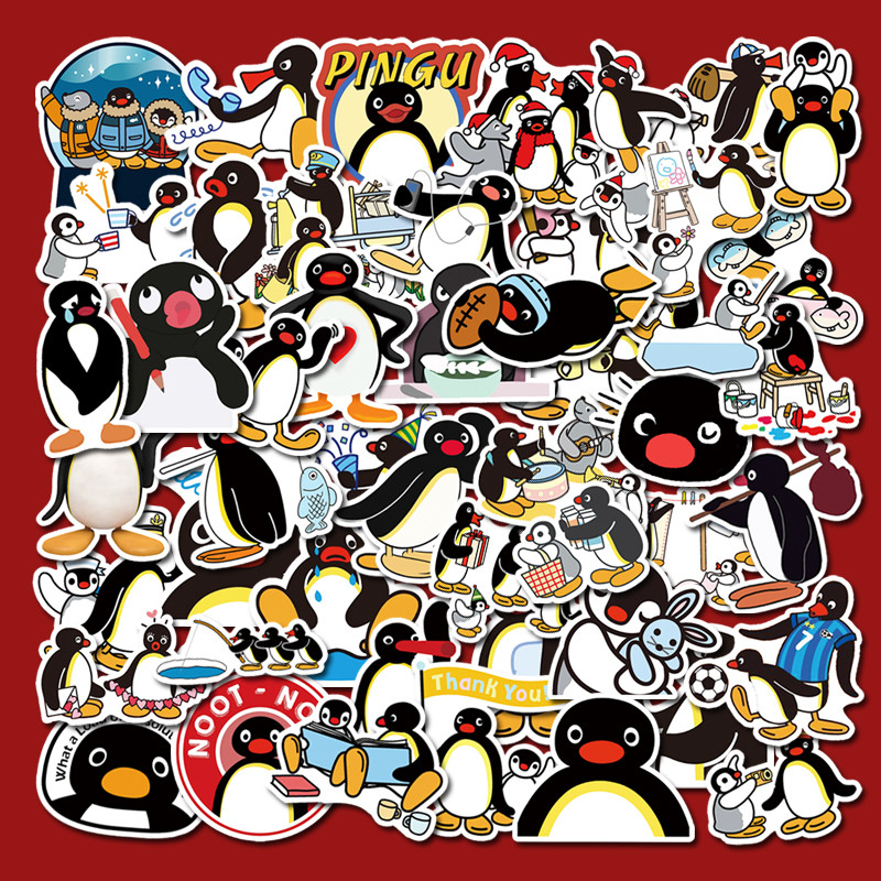Cute Cartoon Pingu Stickers for Laptop, iPad, Luggage, and More ...