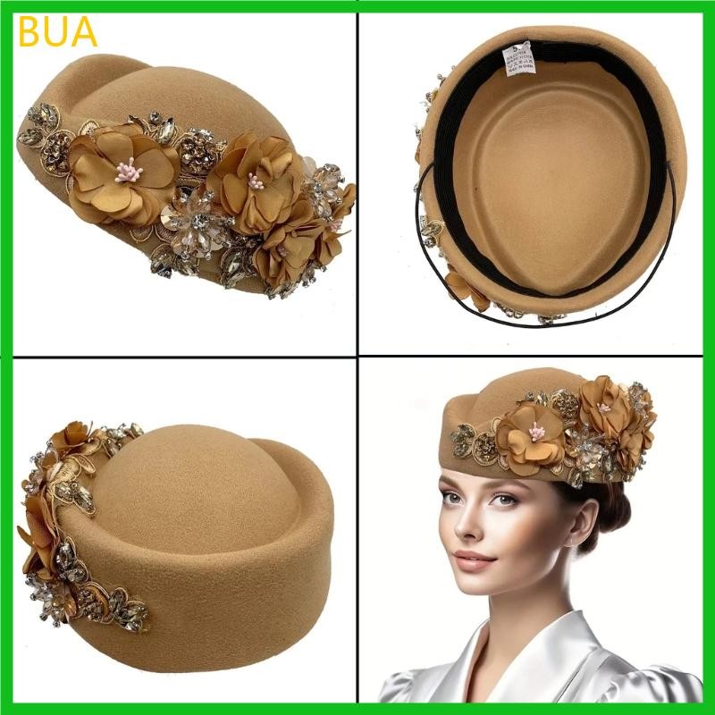BUA Cocktail Party 3D Flower Hat Fascinator Hat Church Caps 20s Flapper ...