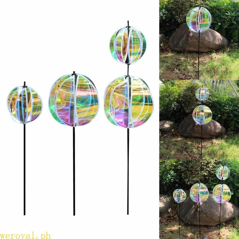 weroyal Reflective Pinwheels with Stakes for Garden Decor Farm Bird ...
