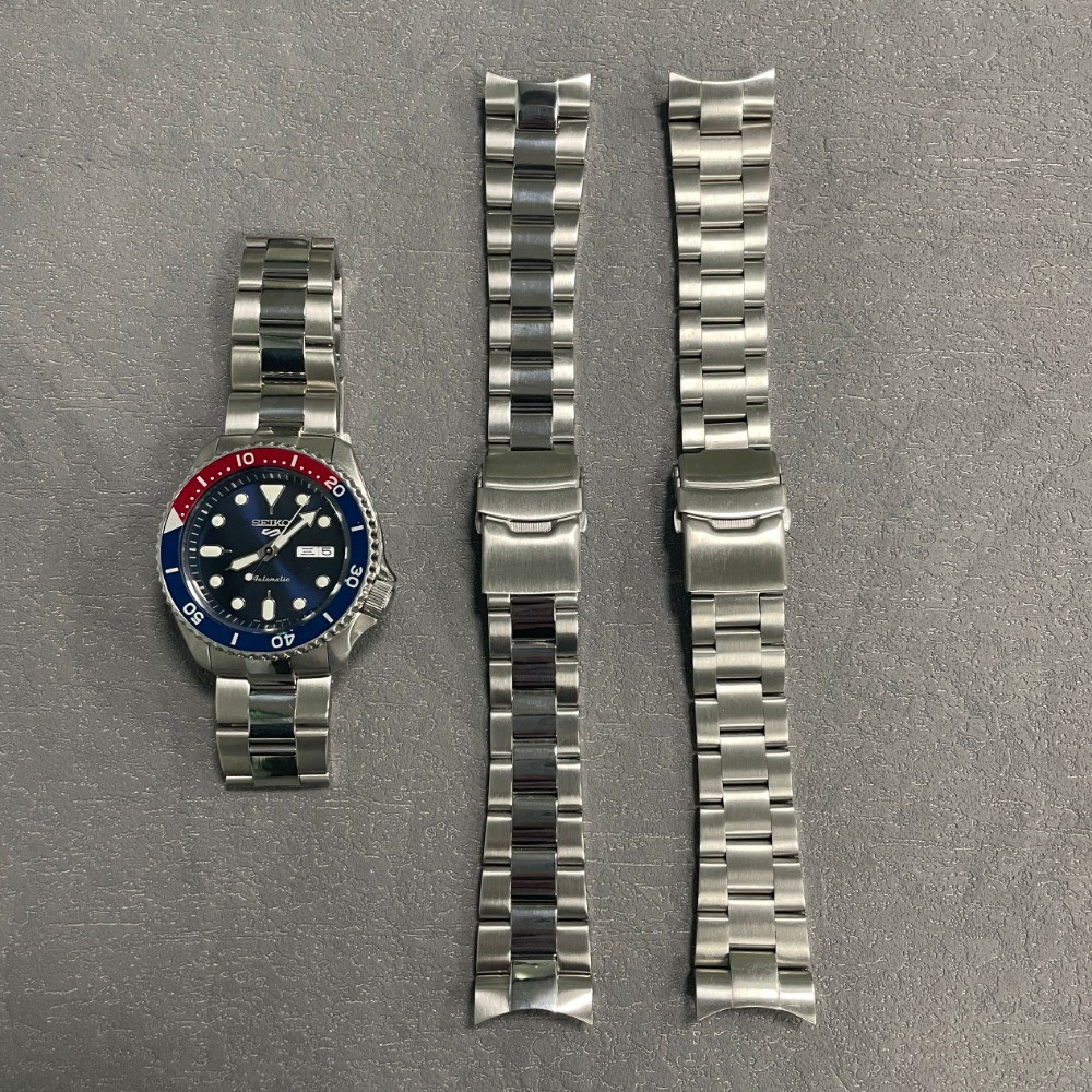 For 22mm Seiko 5 Sports SSK001 SSK003 SRPD53 Steel Solid Oyster ...