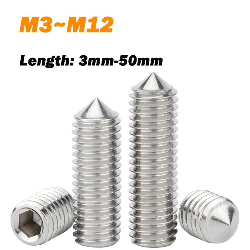 Hex Hexagon Socket Set Screws M3 M4 M5 M6 M8 M10 M12 316 Stainless ...
