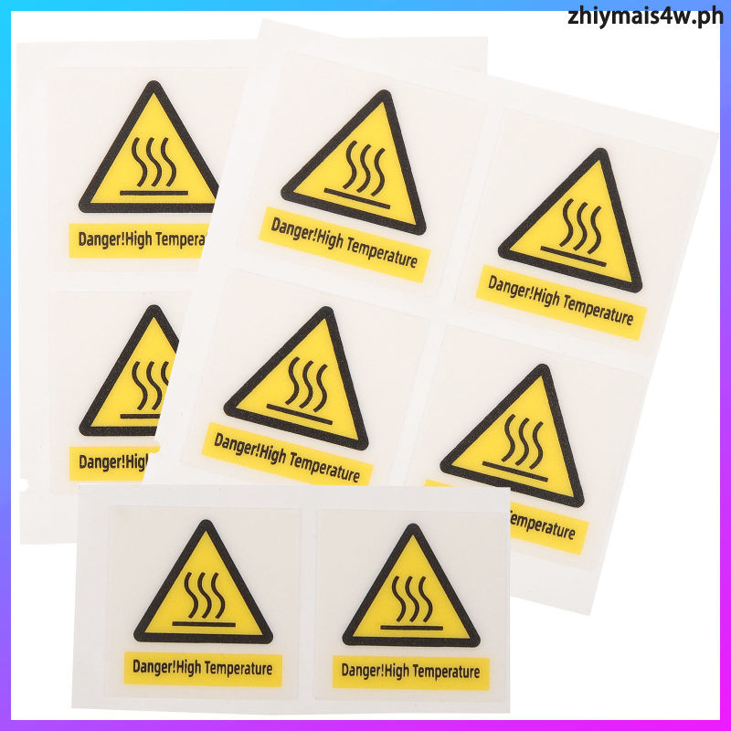 High Temperature Warning Label 10 Sheets Caution Sticker Hot Stickers ...