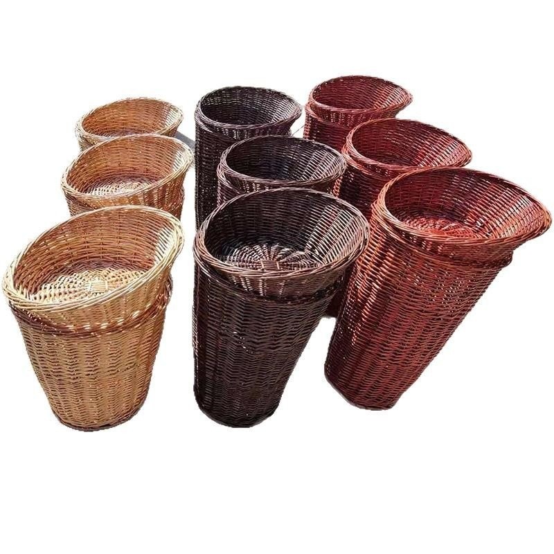 Stacked Basket Display Rack Rattan Fruit Willow Woven Store Display ...