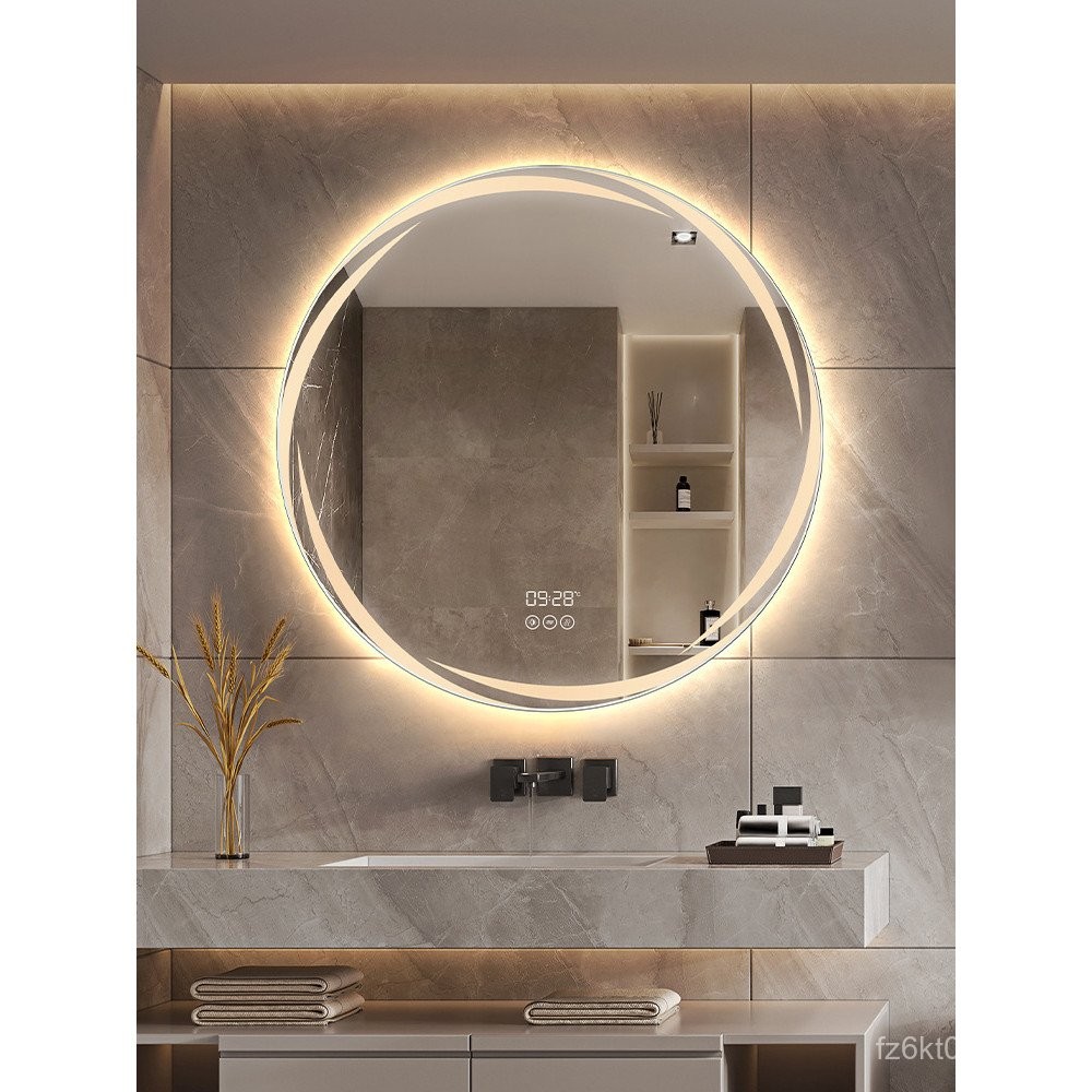Mirror Round Wall-Mounted Bathroom Smart Mirror Dressing Bathroom ...