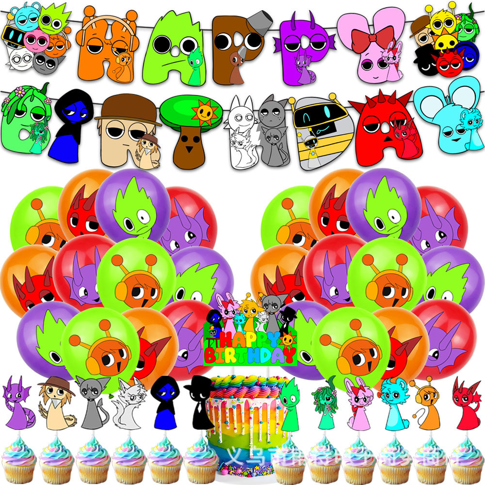 Sprunki Birthday Themed Party Decoration Supplies Sprunki Incredibox ...