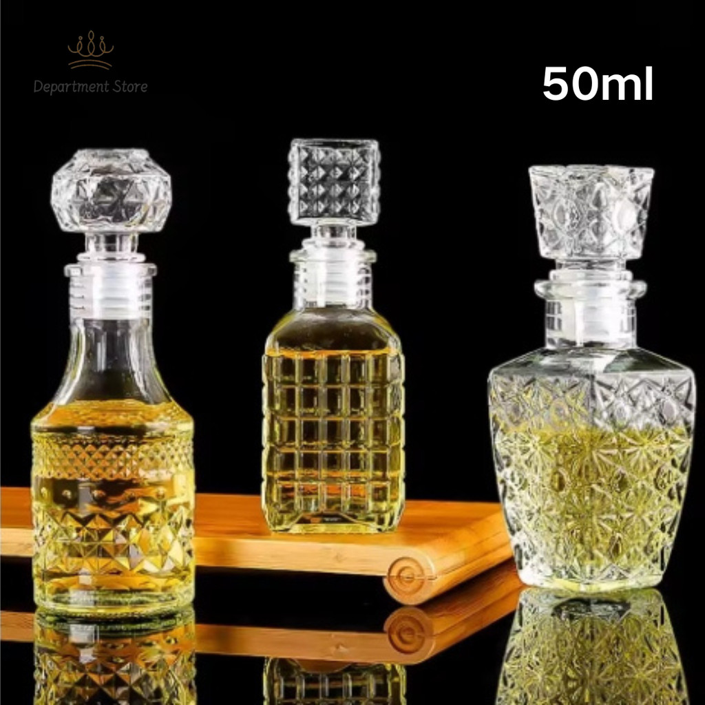 1Pcs 50ml Whisky Glass Liquor Bottle French Carved For Alcohol Wedding ...