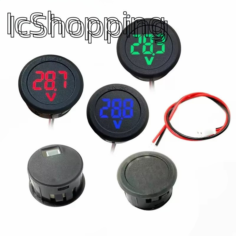 DC 4-100V LED Digital Display Circular Two-wire Voltmeter DC Digital ...