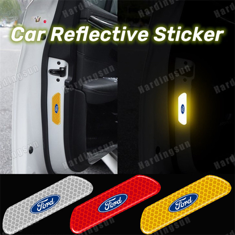 4pc Ford Car Door Reflective Stickers Safety Anti-collision Warning ...