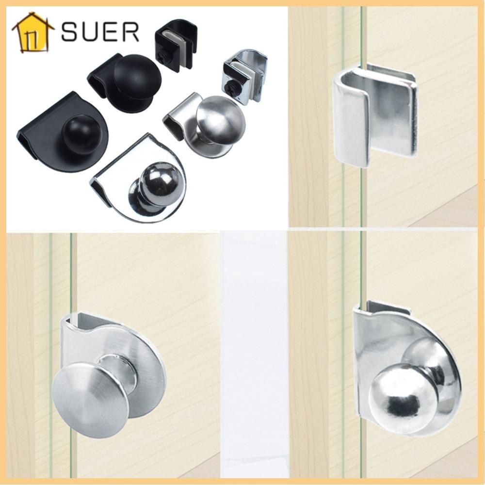 SUER1EN 2PCS Glass Door Handle, Hardware Metal Door Clips, Knob No ...