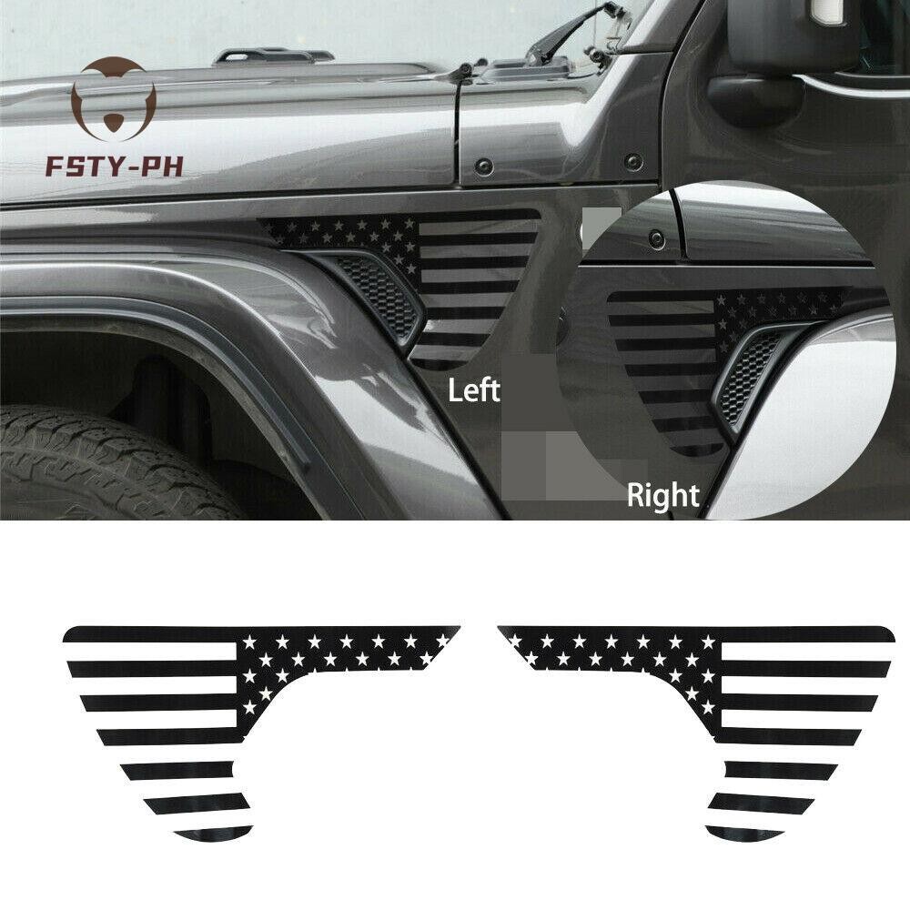 Black Flag Leaf Fender Sticker Set Perfect Fit for Jeep Wrangler JL/JT ...