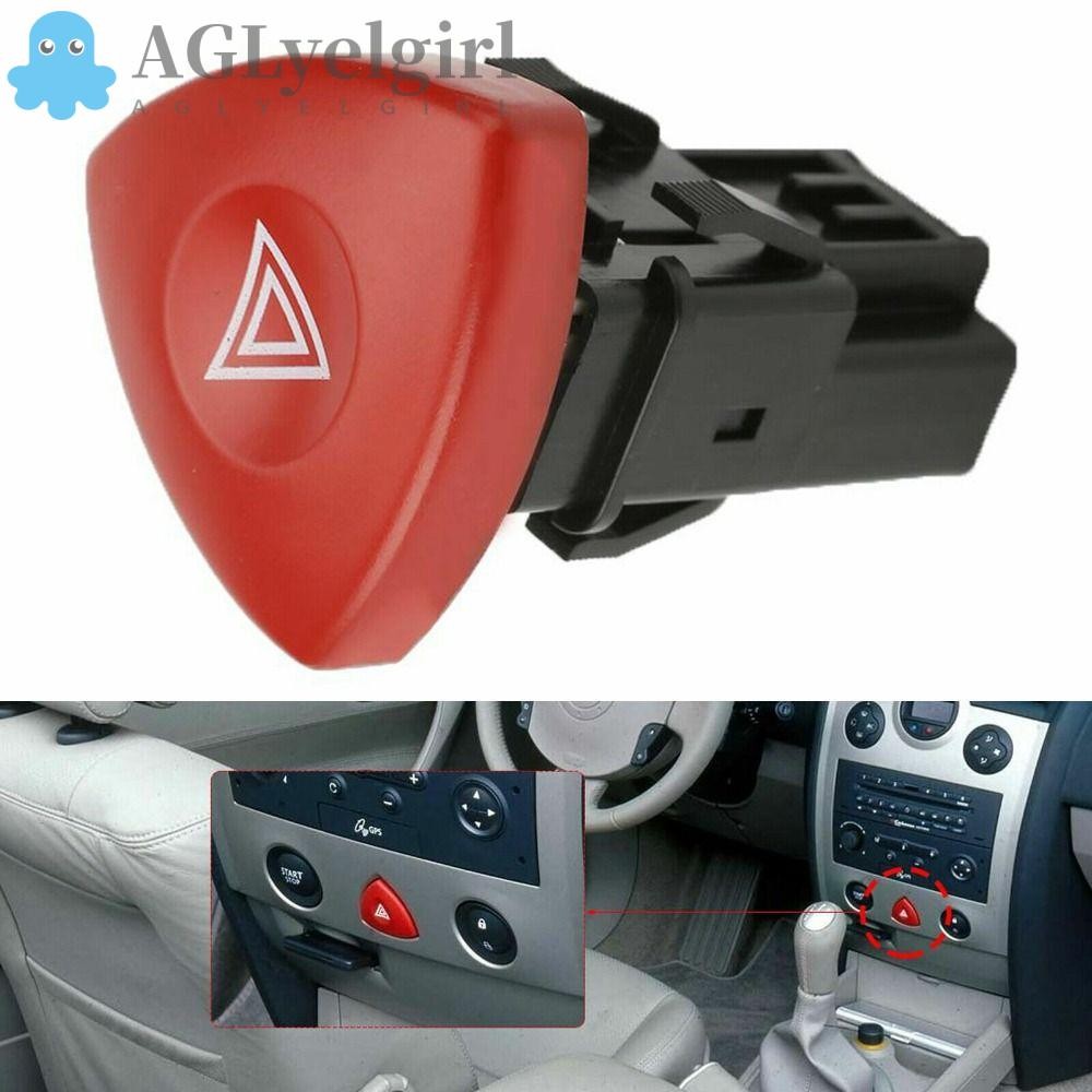 AGLYELGIRL Warning Light Switch, Plastic Red Emergency Hazard Flasher ...