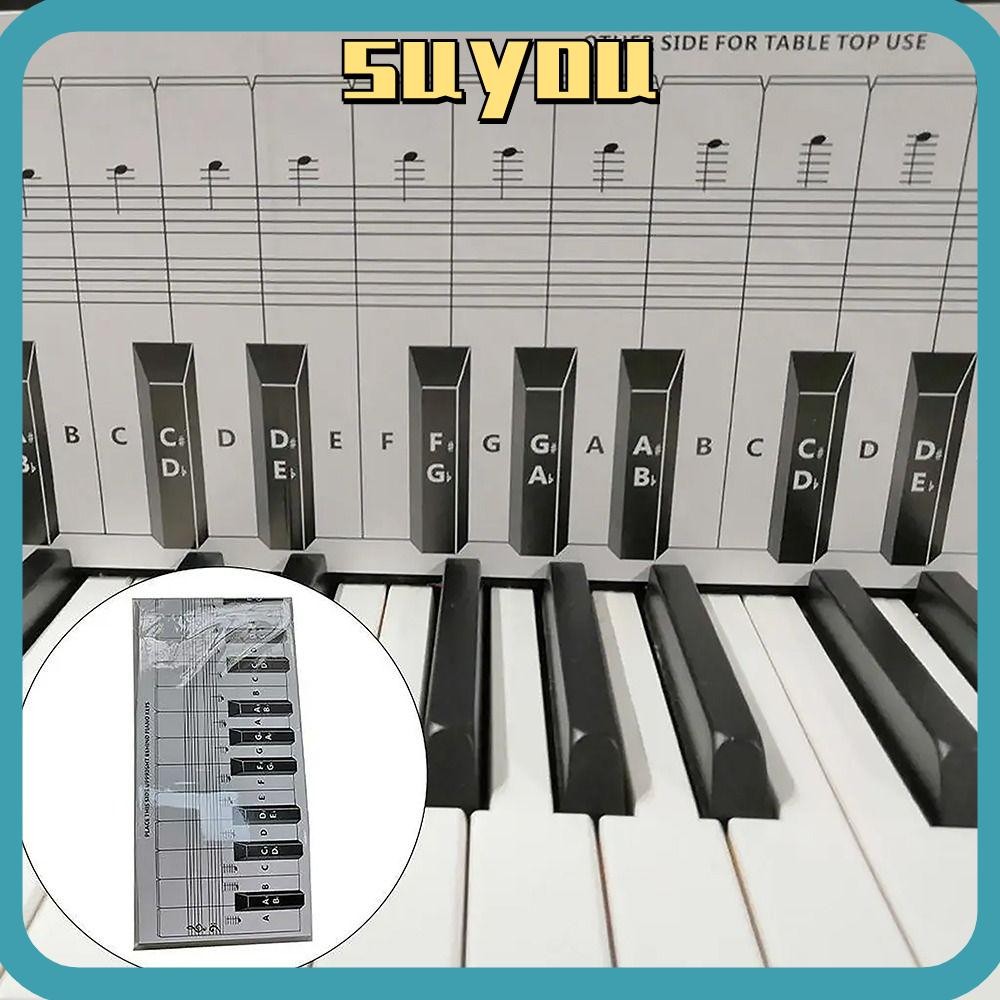 SUYO Piano Training Stickers, Transparent Removable Keyboard Note ...