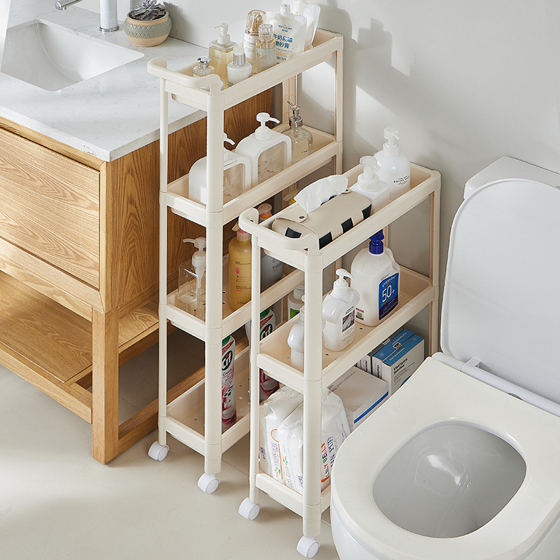 Bathroom Storage Rack Toilet Side Narrow Gap Cart Floor Storage Rack ...