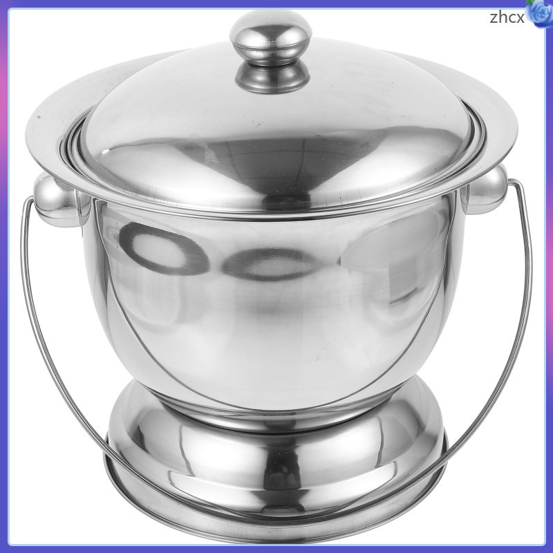 Stainless Steel Urine Bucket Portable Potty Toilet Seat Elongated ...