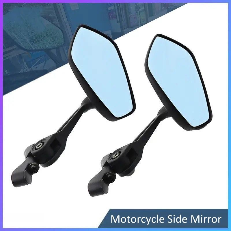 Motorcycle Side Mirror Adjustable Blue Lens Universal | Shopee Philippines
