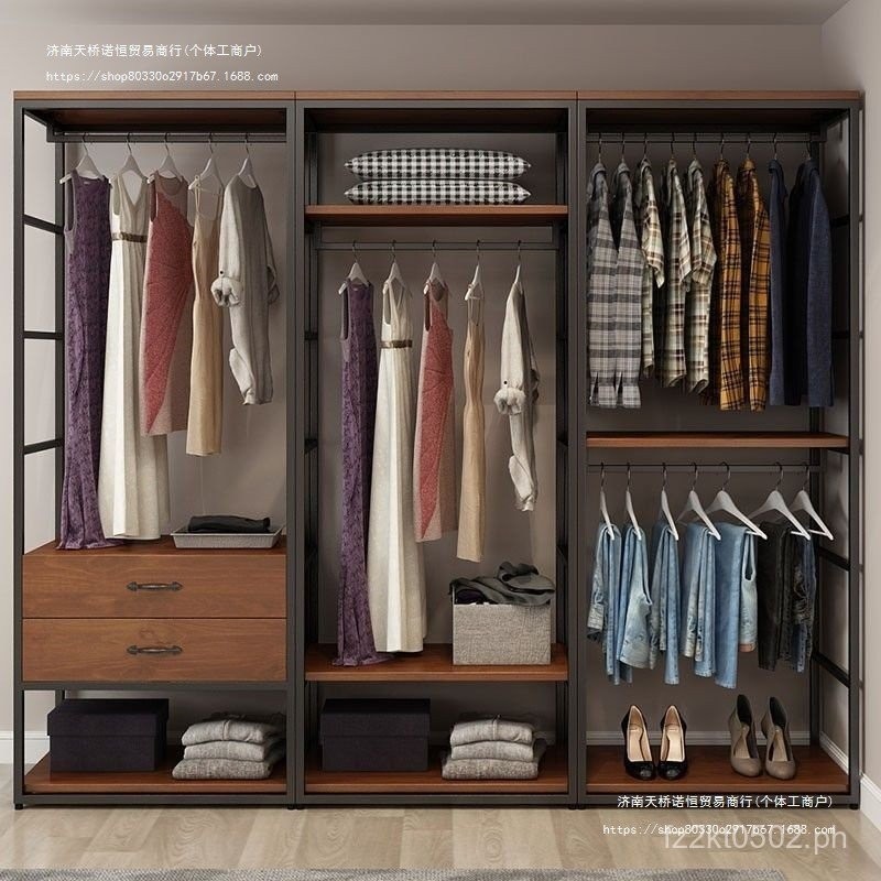 Clothes Closet Simple Rack Double-Layer Combination Floor-Standing Home ...