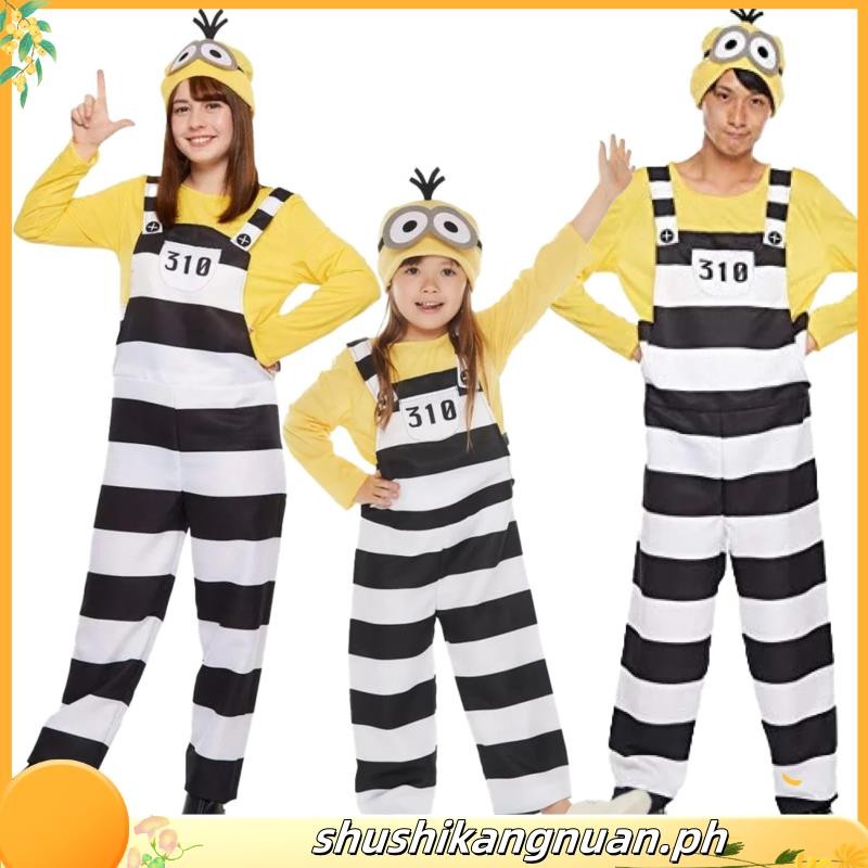 Despicable Me Minion Cosplay Costume Yellow White Black Prisoner ...