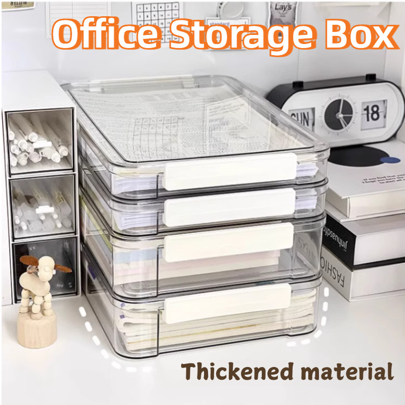Acrylic desktop organizer file storage box transparent desktop ...
