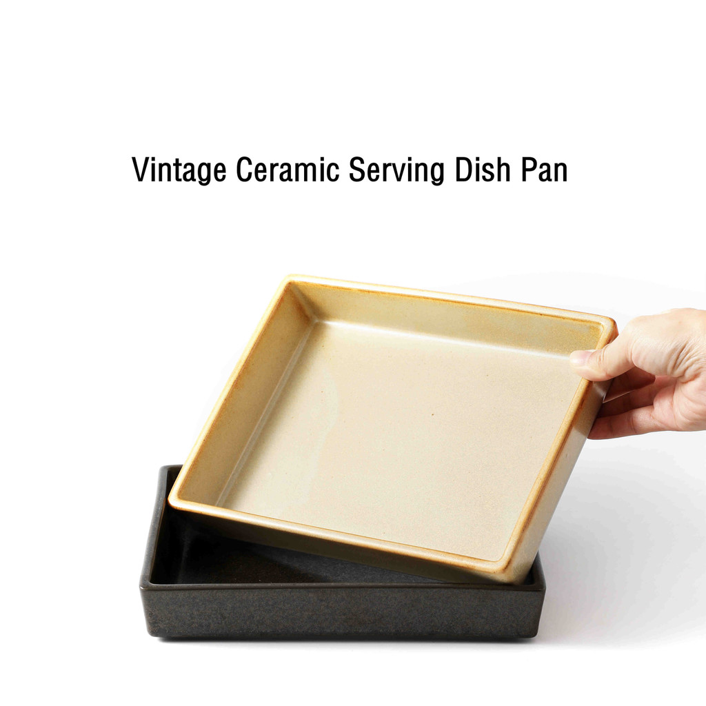 Hotel Restaurant Vintage Ceramic Serving Dish Pan Oval Rectangle Shape Plate Ovenable ...