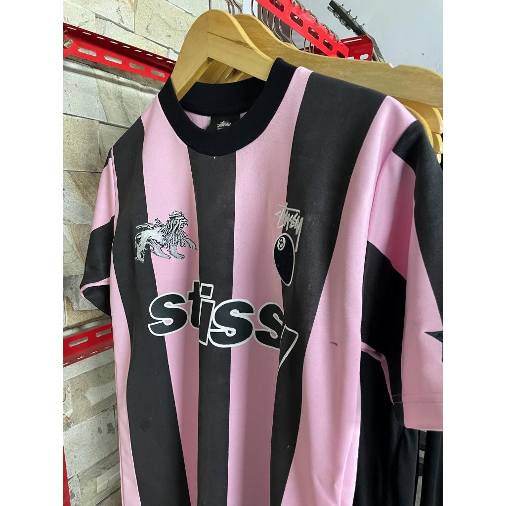Stussy Jersey Strip Pink Black | Shopee Philippines
